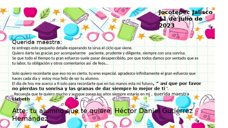 Carta A Mi Maestra | PDF