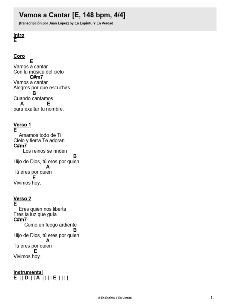Vamos A Cantar - E | PDF