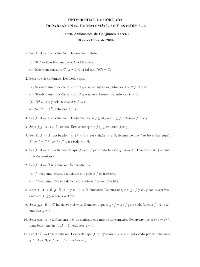 TAC Tarea2 2 | PDF | Función (Matemáticas) | Conjunto vacio