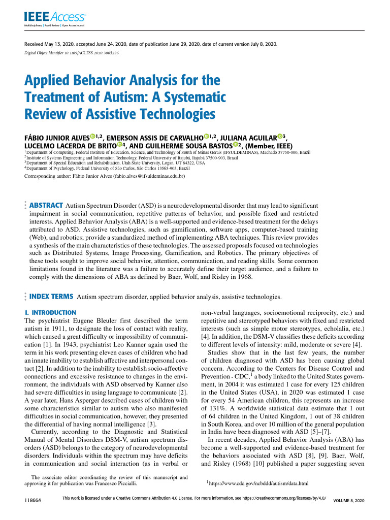 ABA and Assistive Tech for Autism | PDF | Autism Spectrum | Behavioural ...