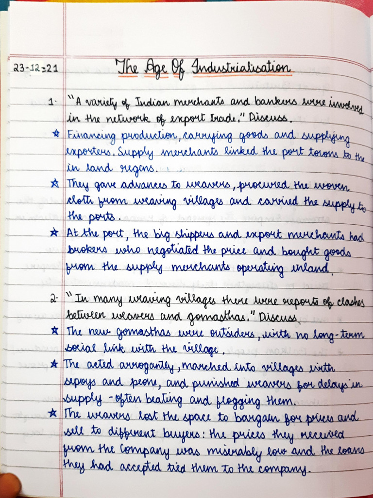 History Notes of Chapter The Age of Industrialization | PDF