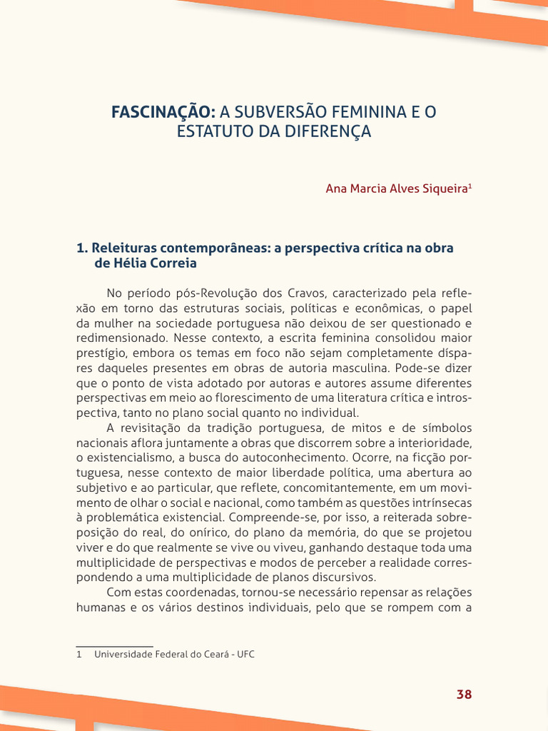 Subversão Feminina na Literatura Portuguesa | PDF | Amor | Sociologia