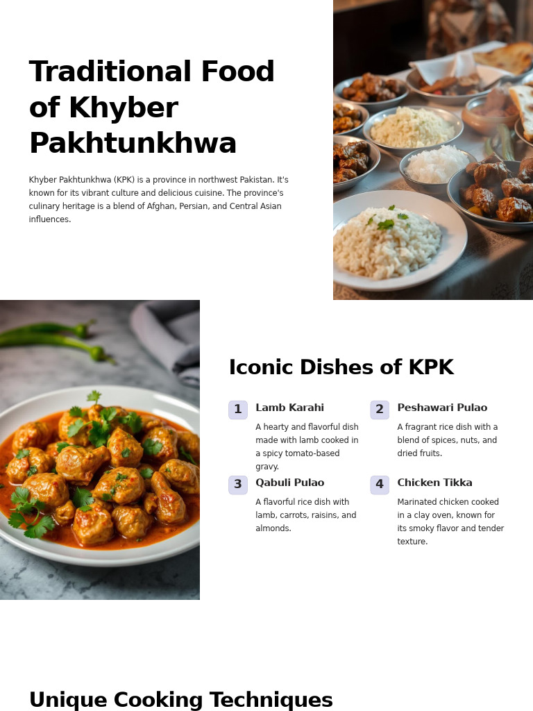 Khyber Pakhtunkhwa's Traditional Cuisine | PDF