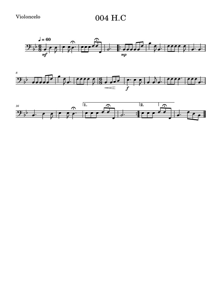 Cello Sheet Music Patterns | PDF