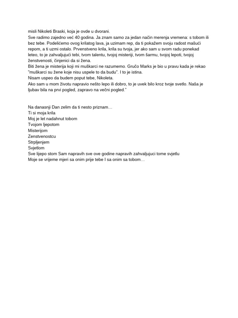 Misli Nikoleti Braski, Koja Je Ovde U Dvorani | PDF