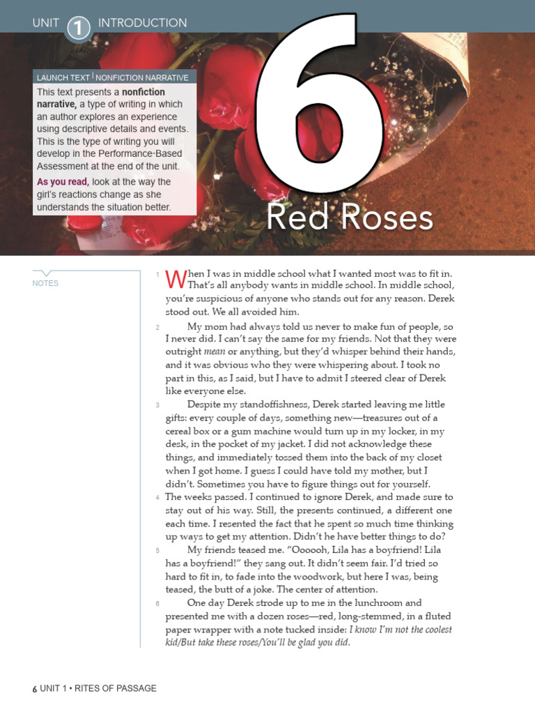 G8U1 Red Roses Summary | PDF
