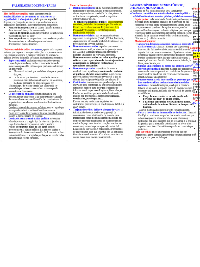 Falsedades Documentales | PDF