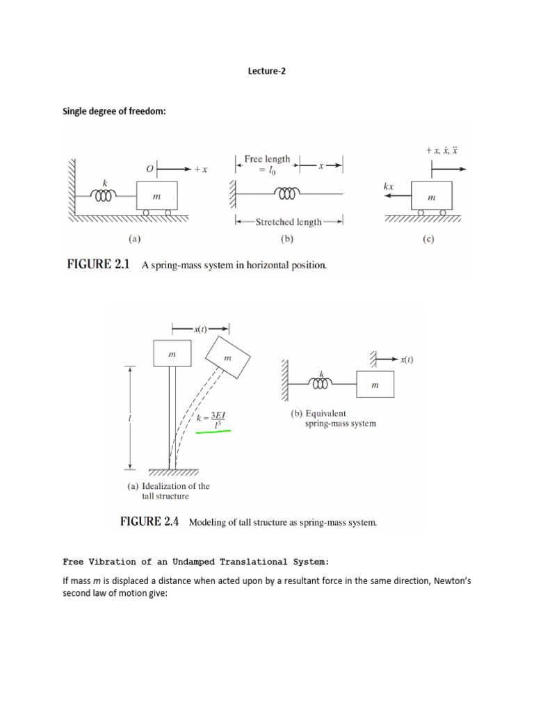 Mecha Vibration Lec 2 | PDF | Damping | Physics Mecha Vibration Lec 2 | PDF | Damping | Physics