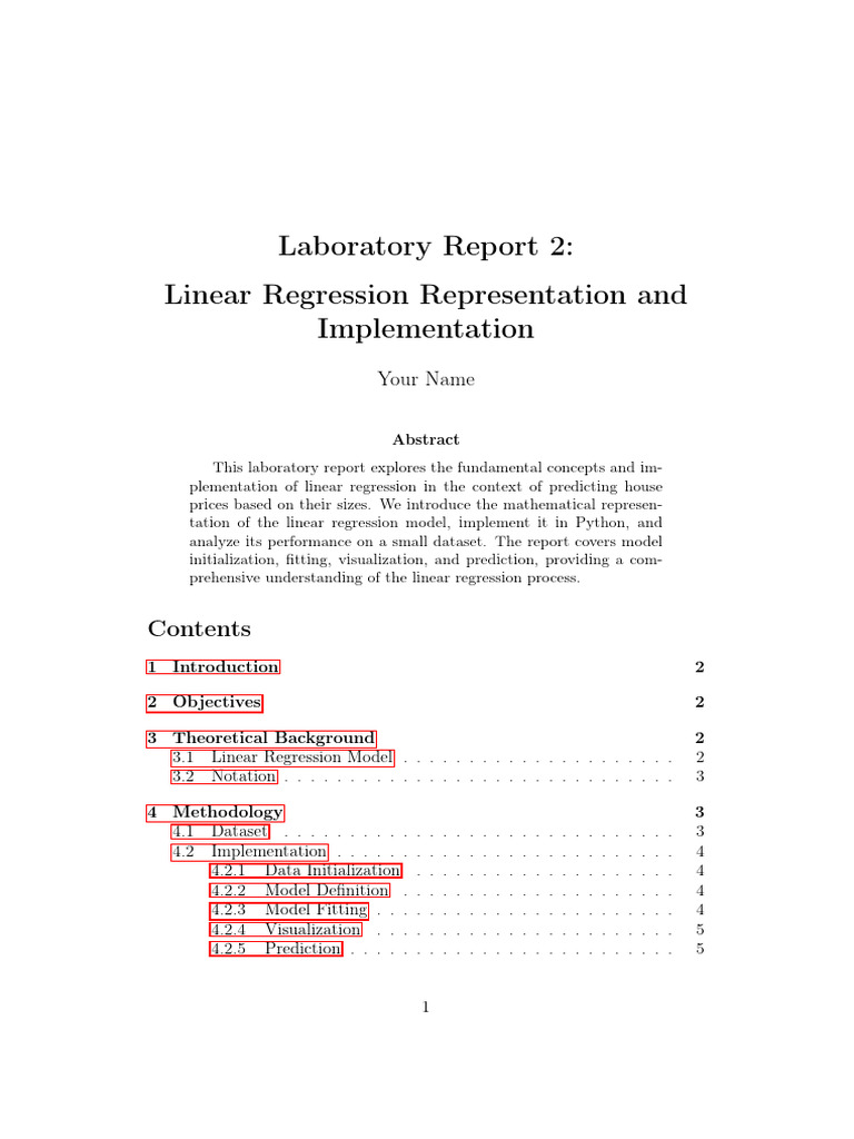 Lab 2 Linear Regression Representation | PDF | Regression Analysis ...