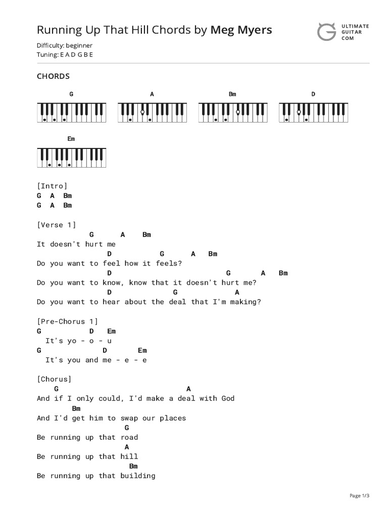 Running Up That Hill Chords by Meg Myers | PDF | Song Structure | Songs