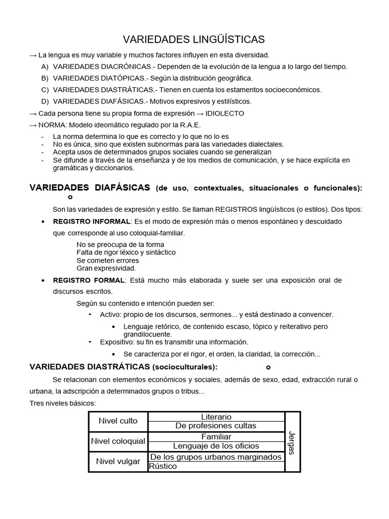 Variedades Lingüísticas | PDF | Dialecto | Lingüística