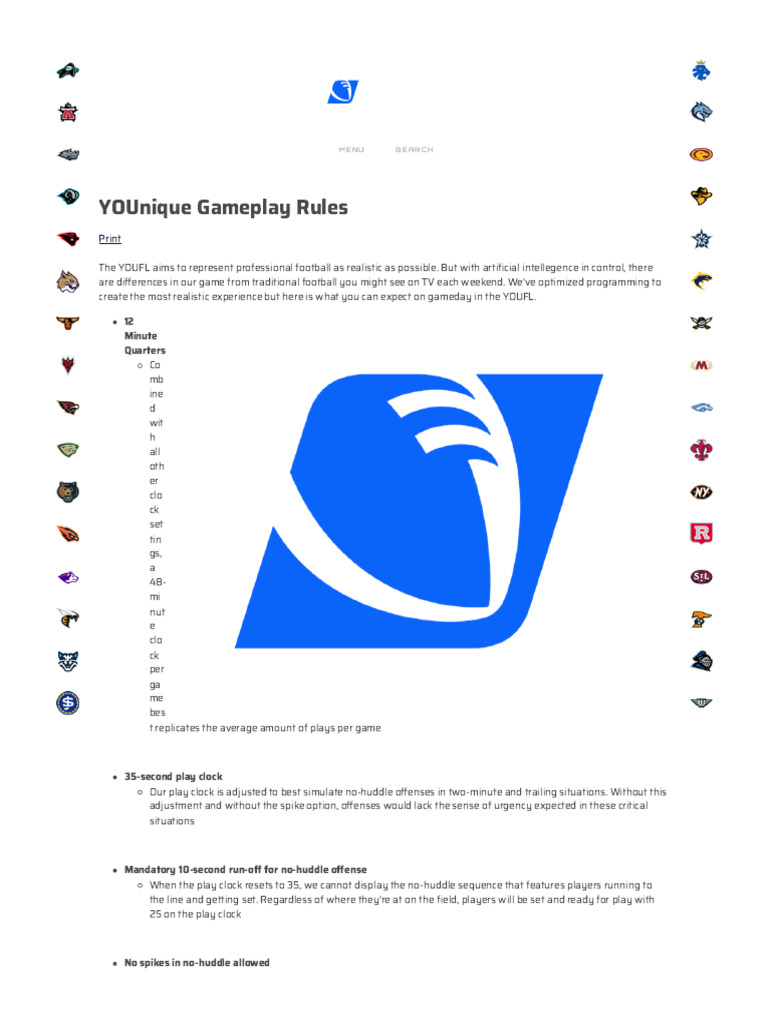 YOUnique Gameplay Rules - Your Ultimate Football League | PDF | Sports ...