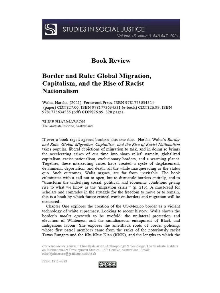 Border_and_Rule_Global_Migration_Capitalism_and_th | PDF | Human Migration | Migrant Worker