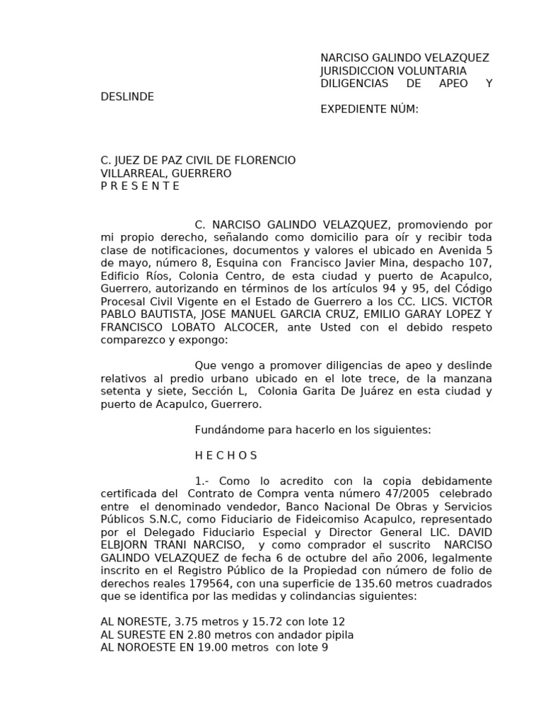 Diligencias de Apeo y Deslinde en Acapulco | PDF | Ley común | Derecho ...