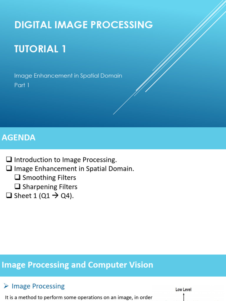 Tutorial 1 Spatial Filtering Part 1 Pdf Digital Signal Processing