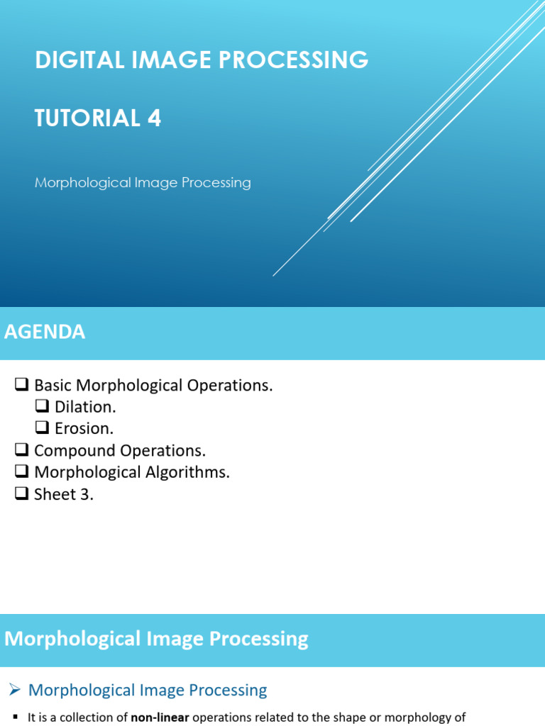 Tutorial 4 - Morphological Operations | PDF | Multidimensional Signal Processing | Computer Graphics