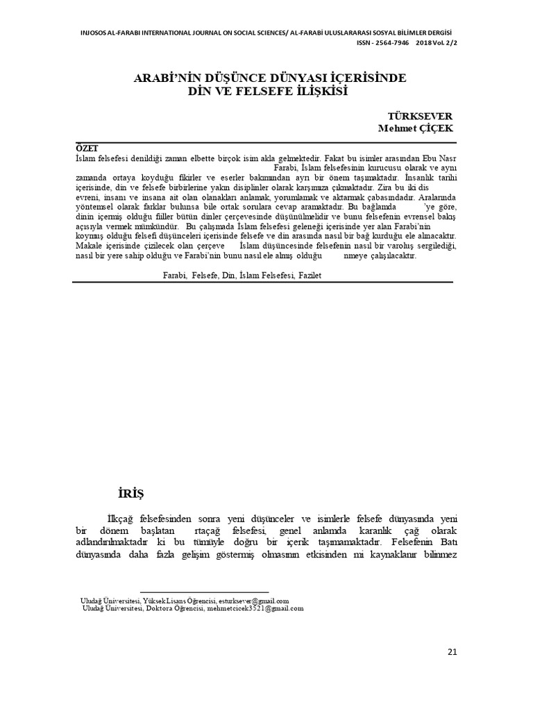 Farab - N - N D - Nce D - Nyasi - Er - S - Nde D - N Ve Felsefe - L - K - S - (#398272) - 481969 ...