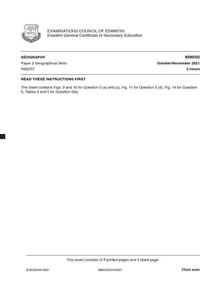 EGCSE Geography 2021 Question Paper 2 Insert-1662016603 | PDF