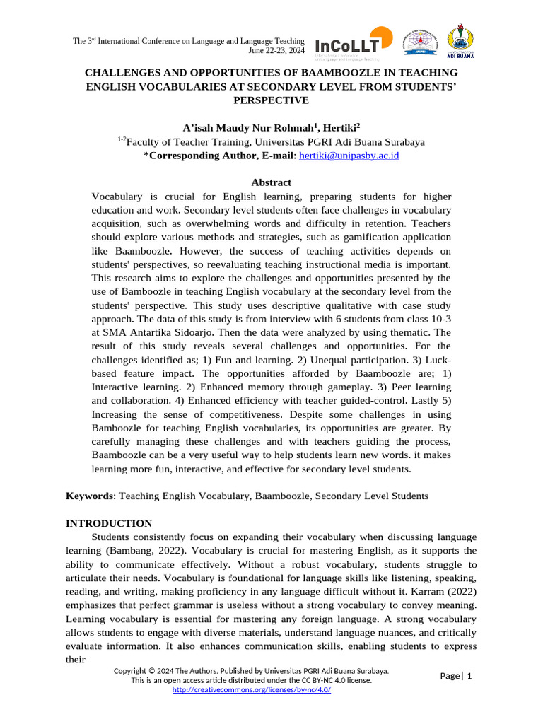 Ba Am Boozle | PDF | Vocabulary | Learning