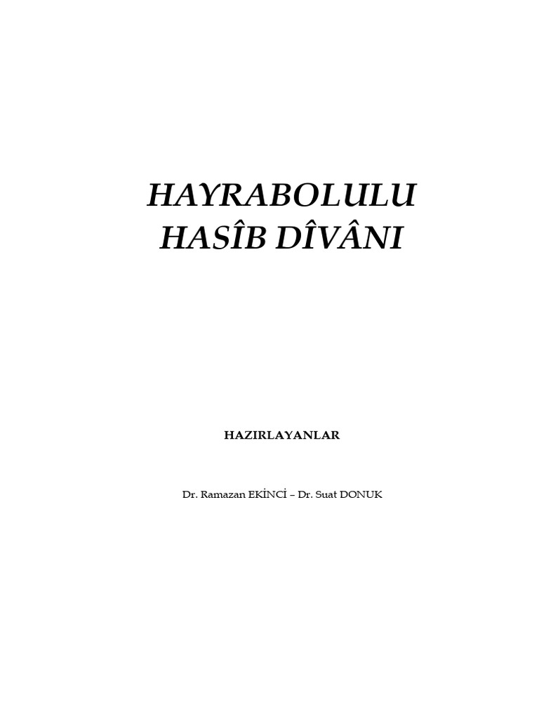 Hayrabolulu Hasib Divanı | PDF