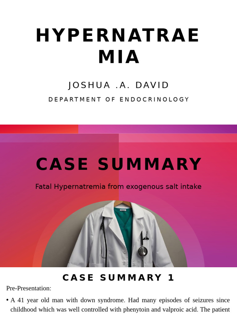 Hypernatraemia Slide | PDF | Dehydration | Kidney