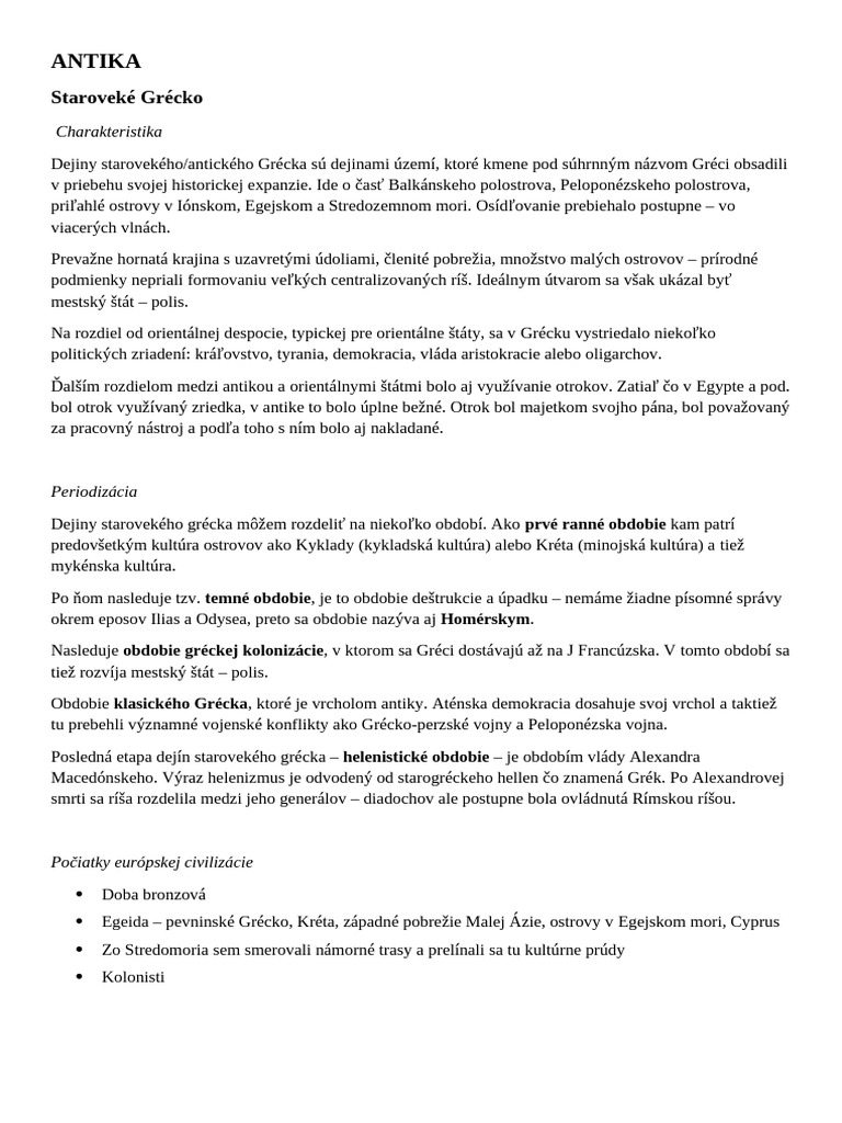 Poznámky Antika | PDF