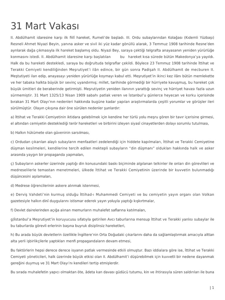 31 Mart Vakası | PDF