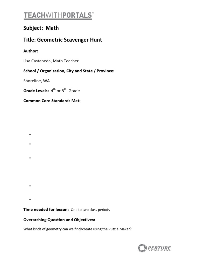 portal-2-lesson-plan-Geometric-Scavenger-Hunt_LC-1 | PDF ...