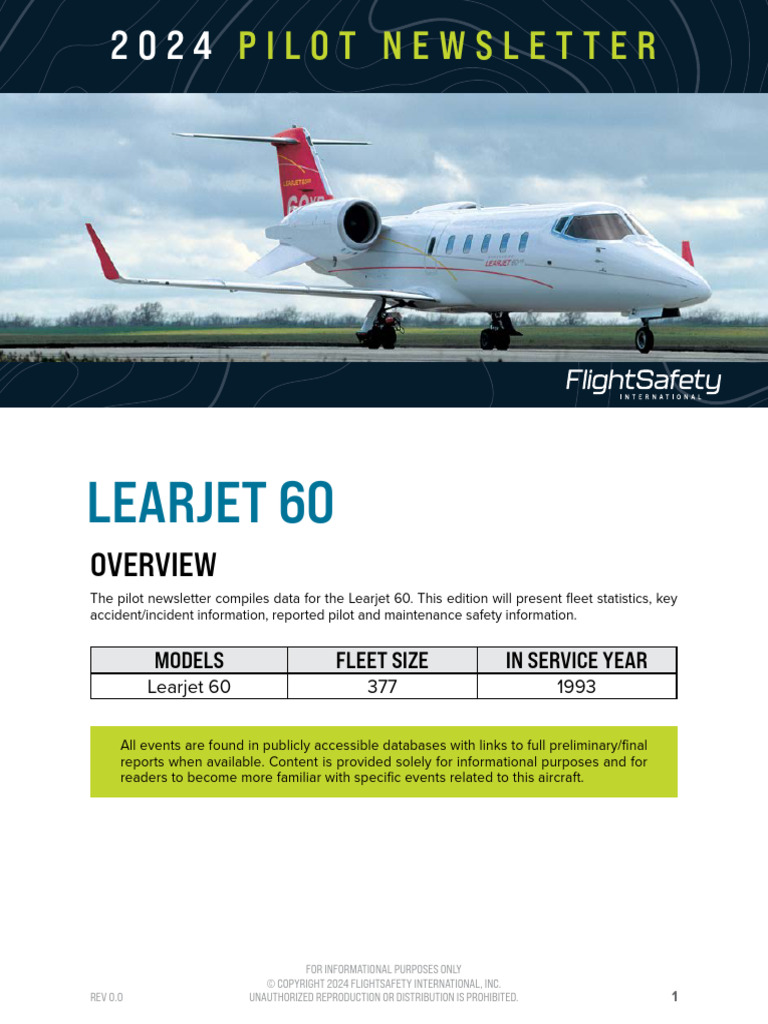 LJ60 Pilot Newsletter 2024 | PDF | Air Traffic Control | Landing Gear