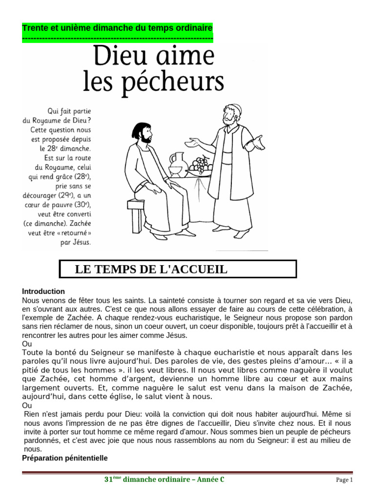 31c3a8me Dimanche Du Temps Ordinaire C | PDF | Eucharistie | Dieu