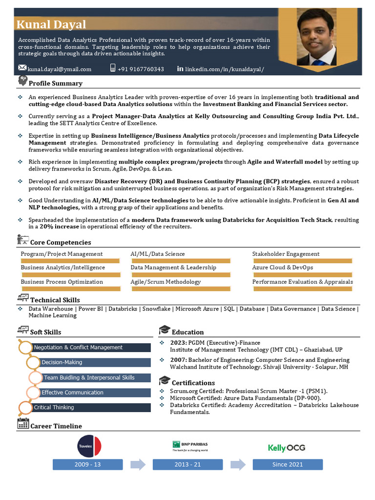 N - Kunal - Data - Analytics - Leader - V1 - Kunal Dayal | PDF | Analytics | Agile Software ...