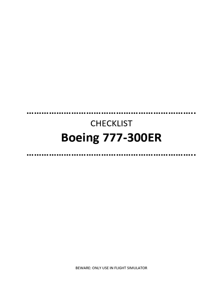 CHECKLIST-777 | PDF | Takeoff | Runway