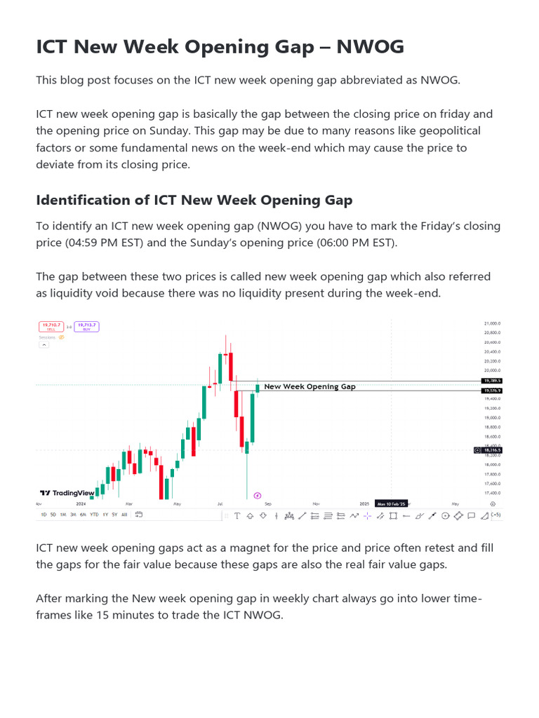 Understanding ICT New Week Opening Gap | PDF | Market Trend | Economies