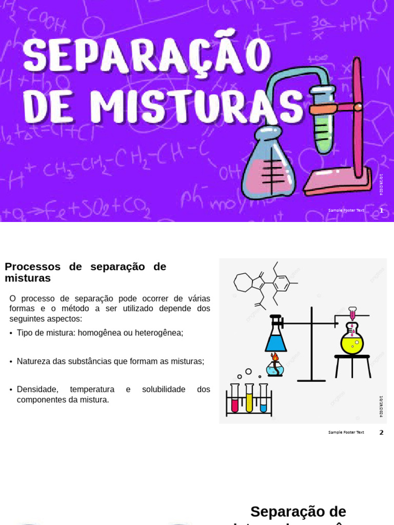 Métodos de Separação de Misturas | PDF | Mistura | Química Física