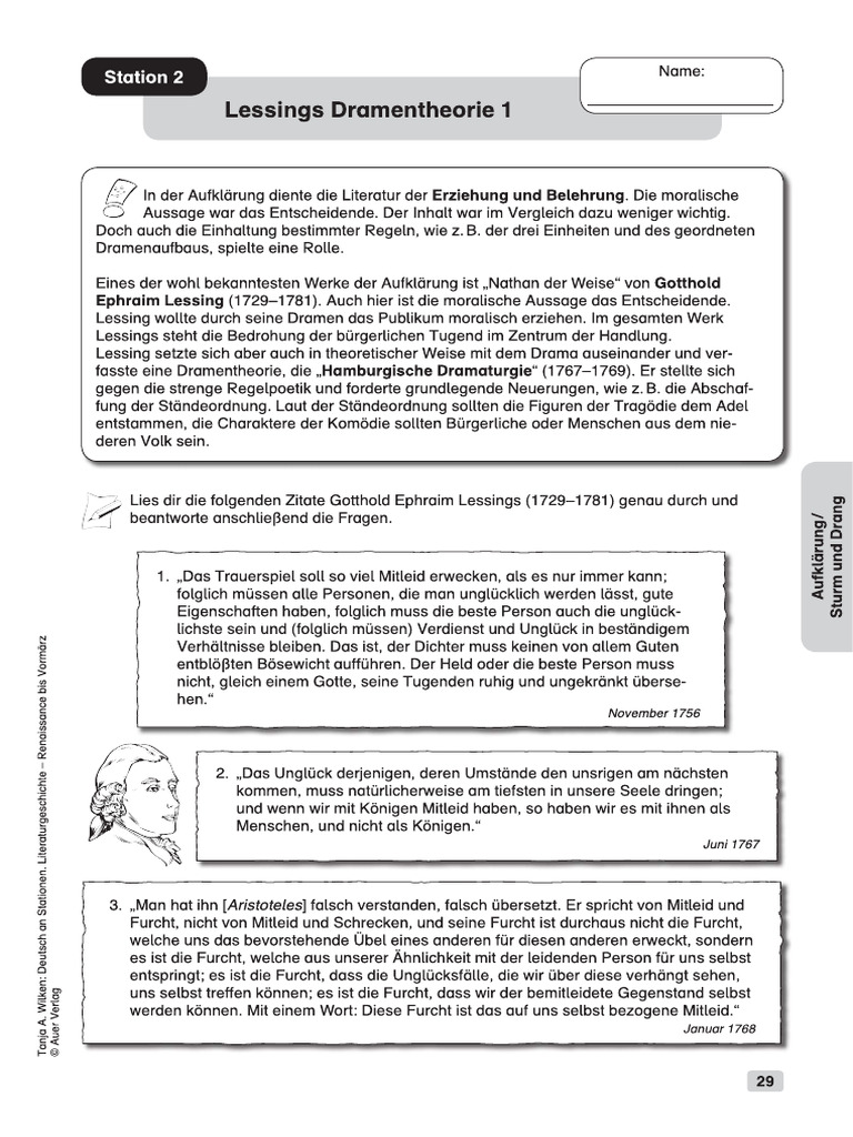 06 SST Lessings Dramentheorie | PDF