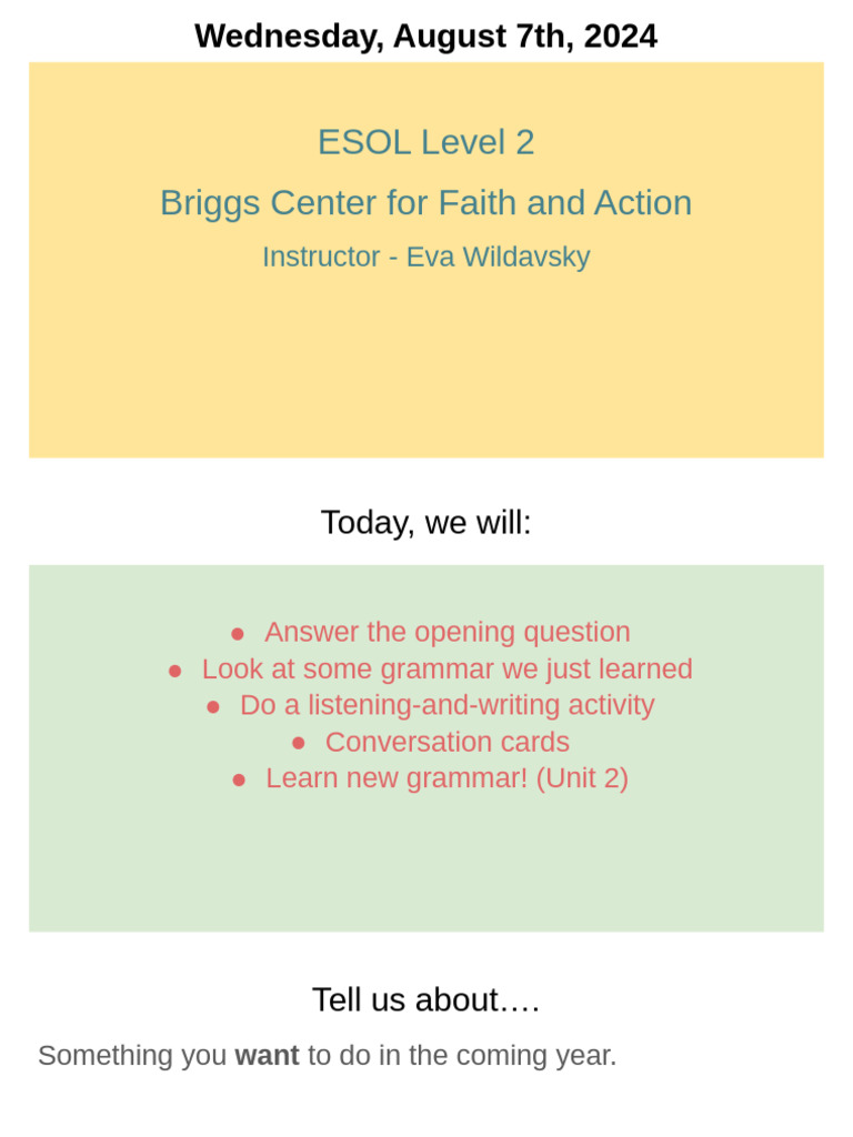 Briggs Level 2 - Lesson 10 | PDF