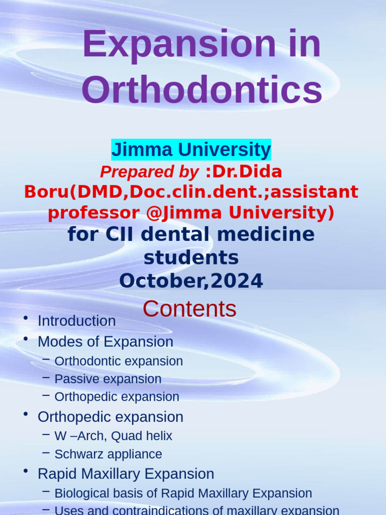 Maxillary Expansion Techniques in Orthodontics | PDF | Orthodontics ...