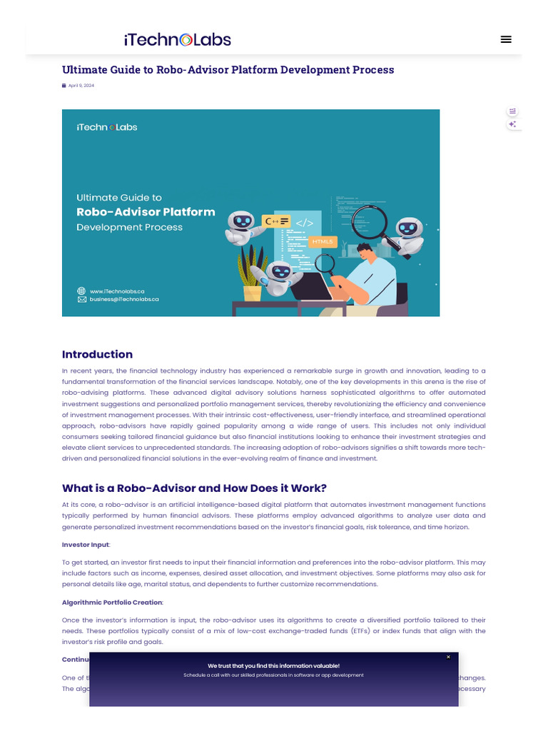 Robo-Advisor App Development Insights | PDF | Investing | Investment ...