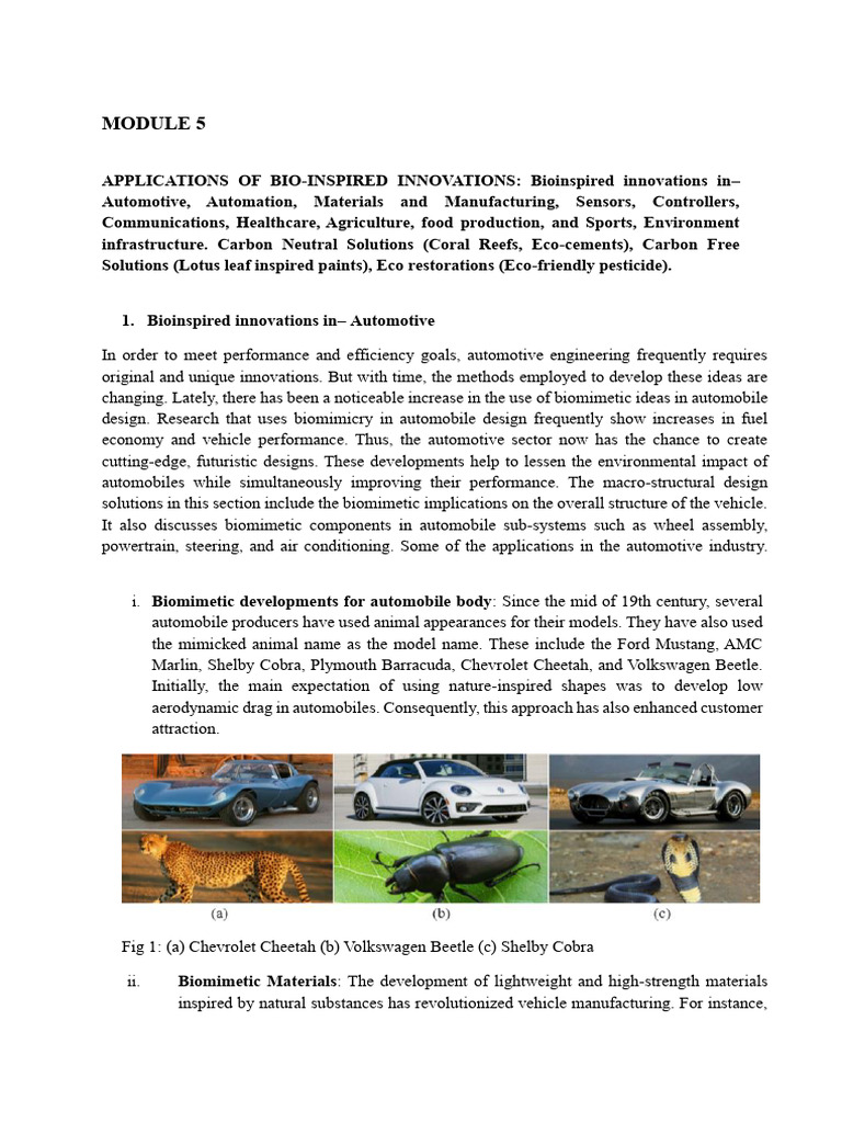 Bio-Inspired Innovations in Automotive & Automation | PDF | Agriculture ...