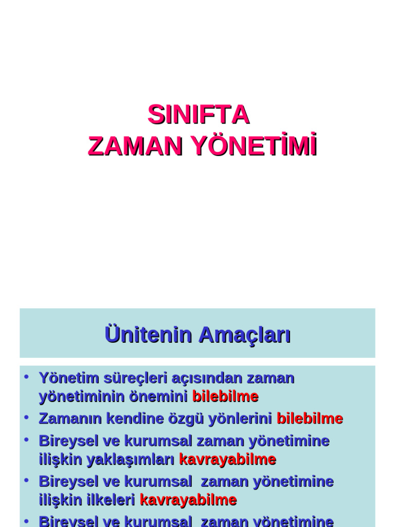5 Sinifta Zaman Yöneti̇mi̇ | PDF