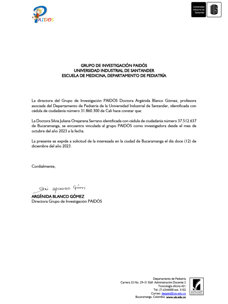 Inv4. Certificado Paidos | PDF