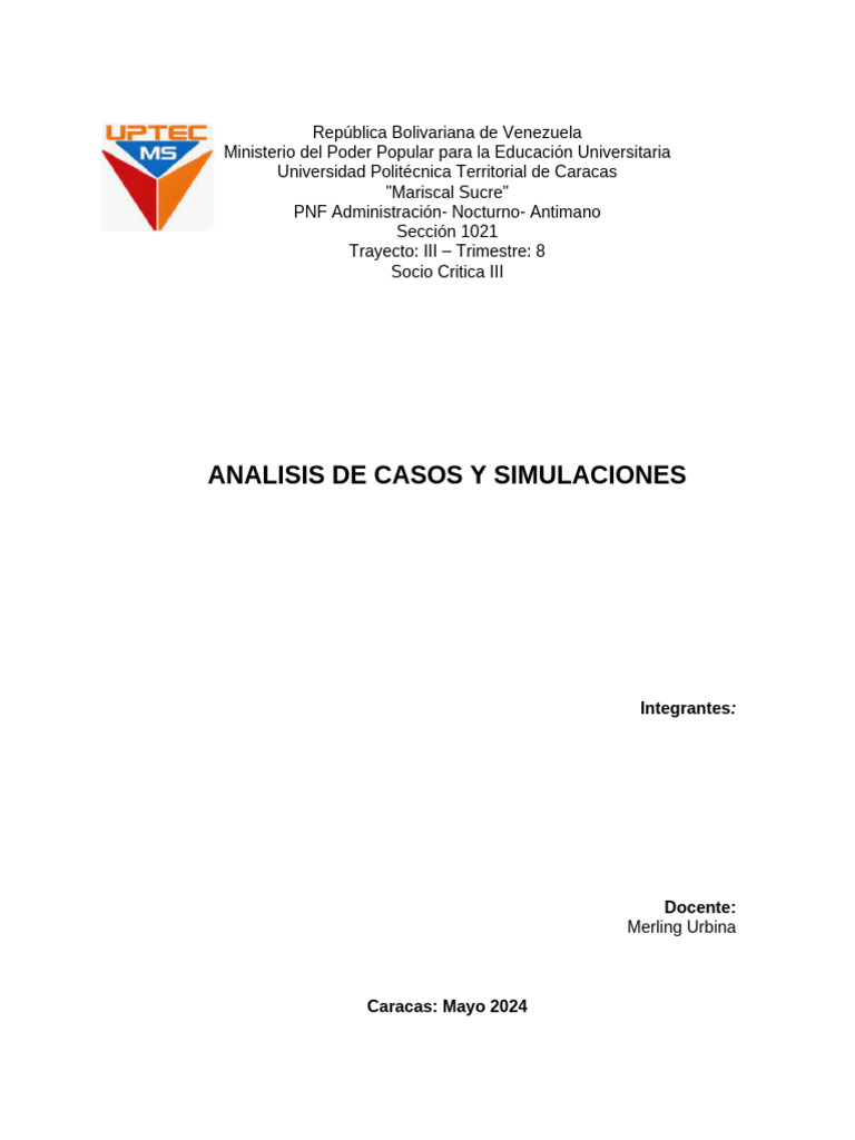 ANALISIS DE CASOS Y SIMULACIONES | PDF | Simulación | Business