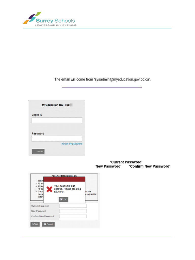 MyEducation BC - Family Portal User Instructions | PDF | Login | Password