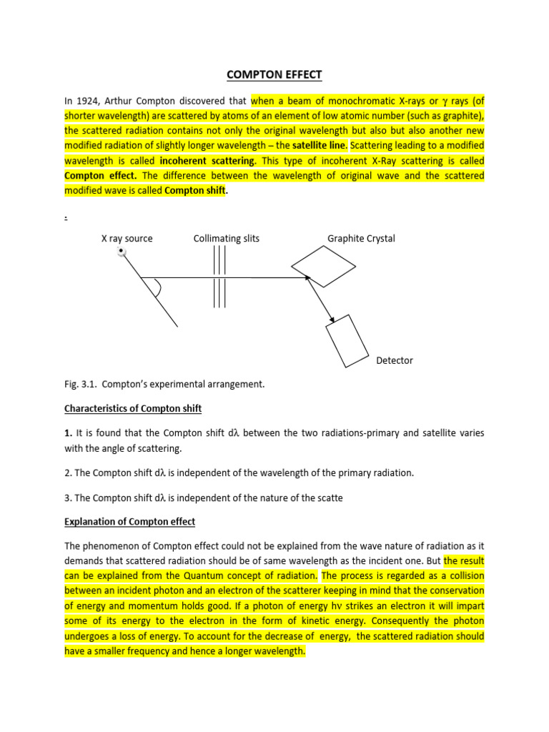 Physics Compton Effect Sem4 | PDF | Electromagnetic Radiation | Scattering