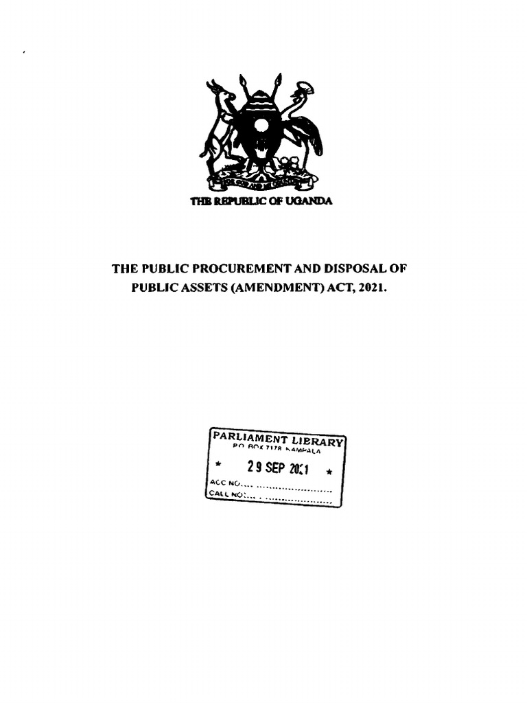 PPDA Act Ammendement | PDF | Science & Mathematics