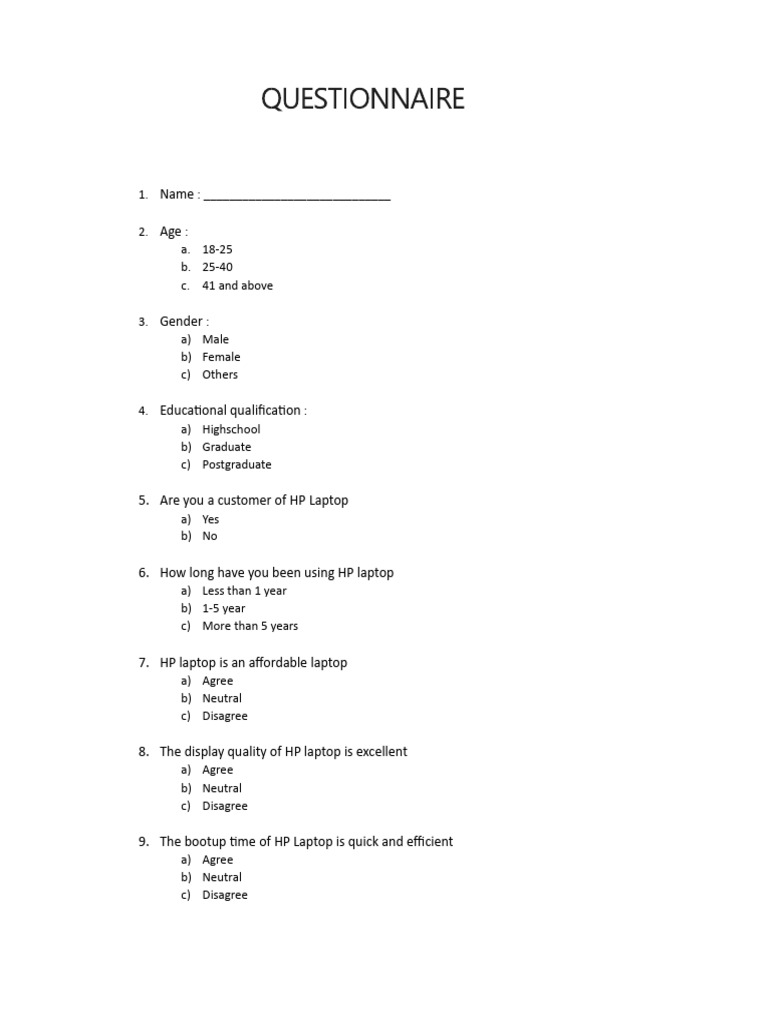 Vishakh Questionnaire | PDF