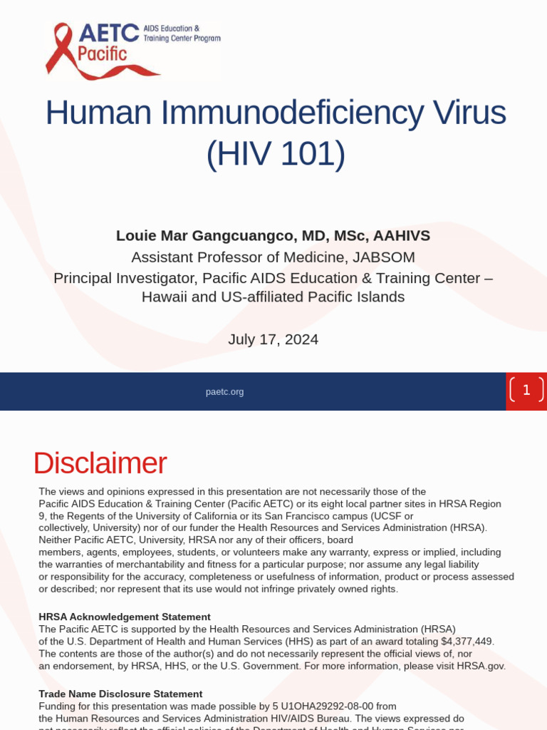 Hiv 101 | PDF | Management Of Hiv/Aids | Hiv