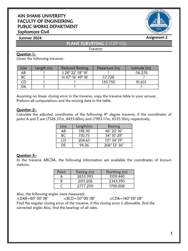 Traverse 2024 | PDF | Surveying