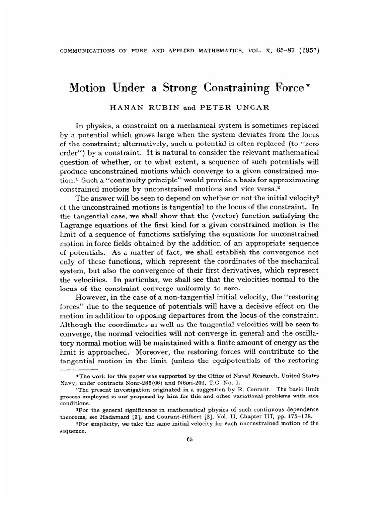 Rubin 1957 | PDF | Limit (Mathematics) | Force