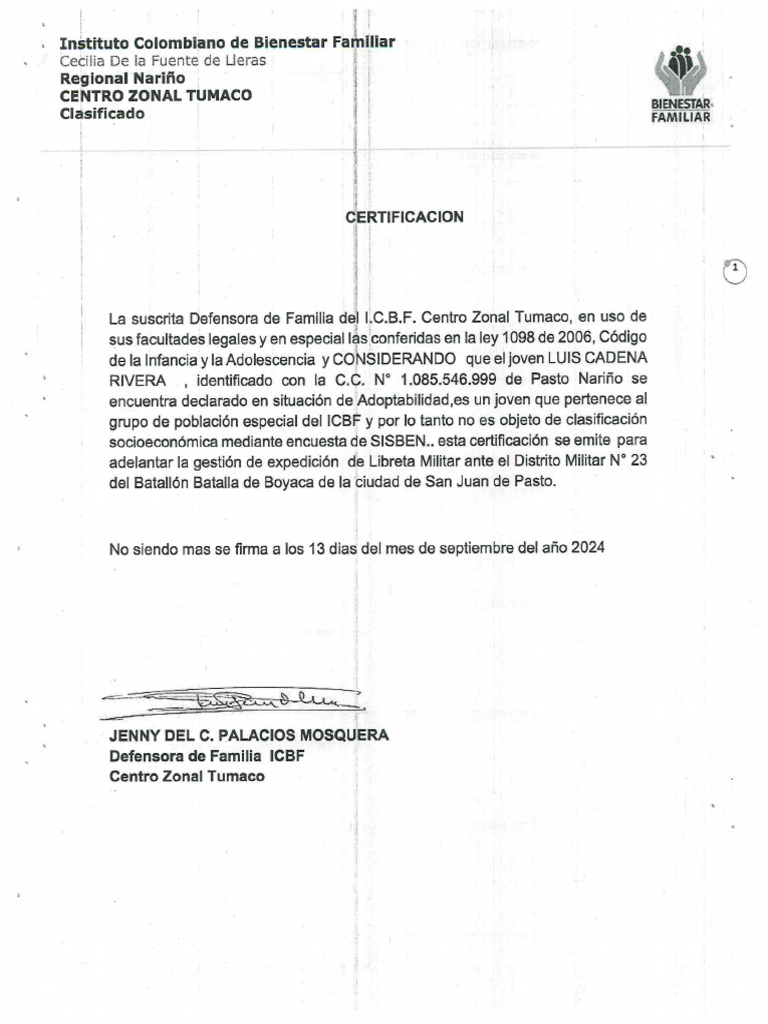 Declaratoria Icbf | PDF